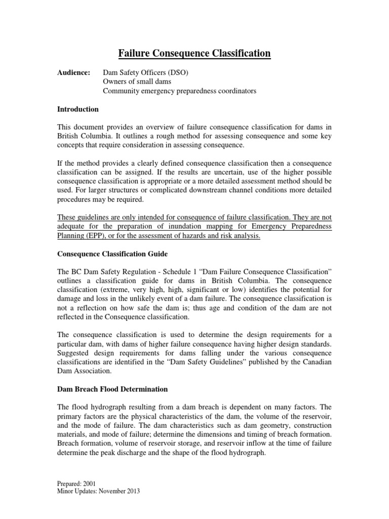 Dam Failure Consequence Classification | PDF | Dam | Flood