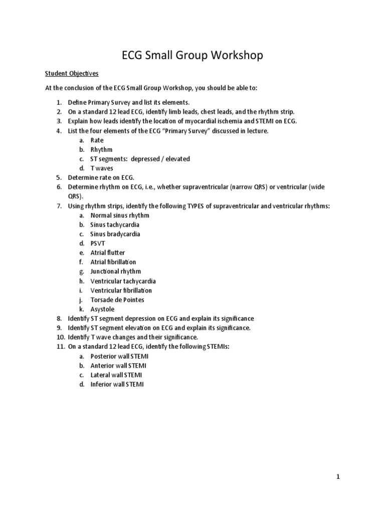 ECG Workshop STUDENT | Download Free PDF | Electrocardiography | Circulatory System
