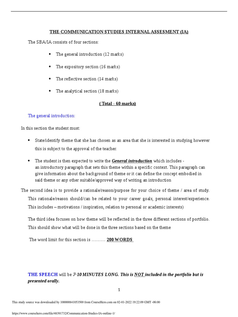 Communication Studies IA Outline 1 | PDF | Linguistics | Communication