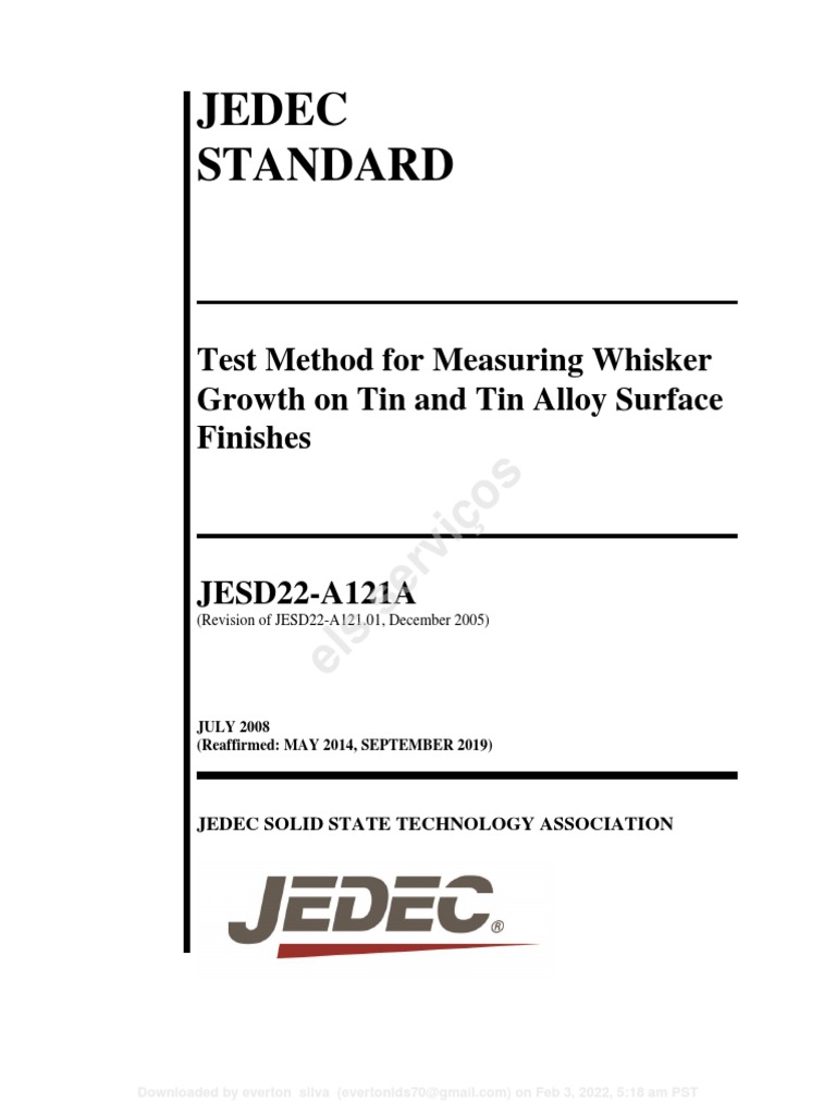 Jedec Standard: Els Serviços | PDF | Scanning Electron Microscope ...