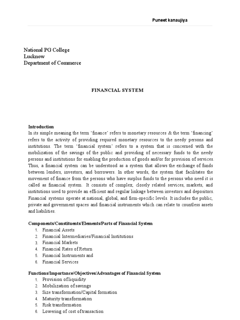 Indian-Financial-System - Full Notes | PDF | Securities (Finance ...