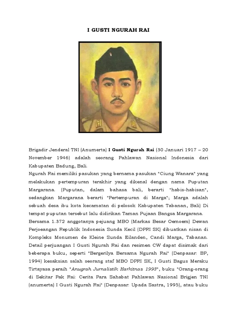 Biografi I Gusti Ngurah Rai | PDF