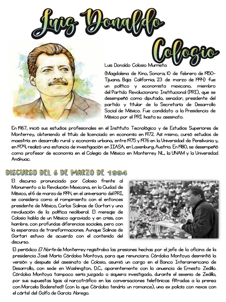 Biografía y Discurso de Luis Donaldo Colosio | PDF