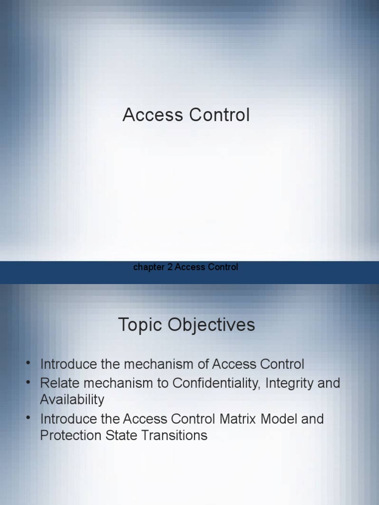CHAPTER 2 Access Control | PDF | Password | Transmission Control Protocol