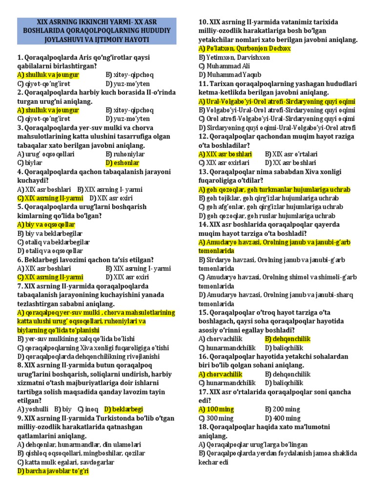 Xix Asrning Ikkinchi Yarmi - XX Asr | PDF
