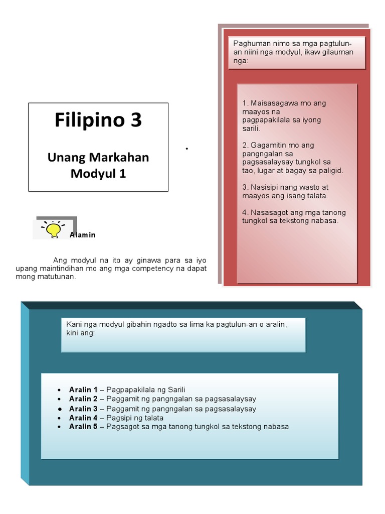 Filipino Module 1 Grade 3 | PDF
