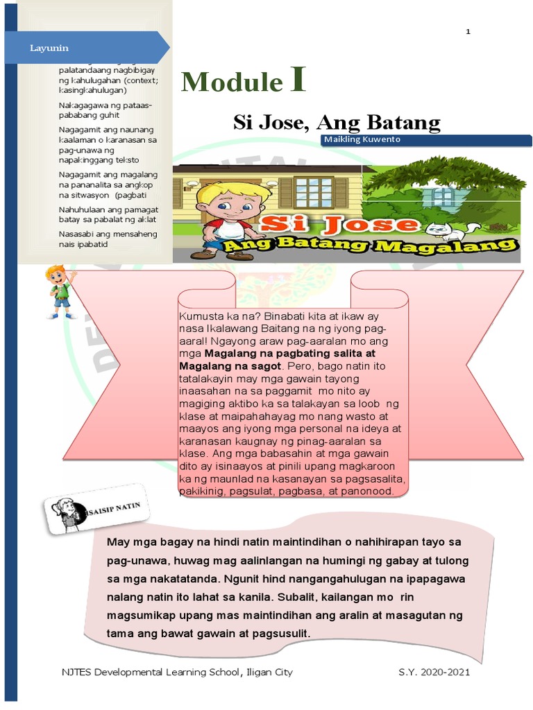 Filipino Module 1 Grade 2 | PDF