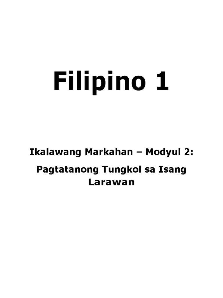Filipino Module 2 Grade 1 2ND Grading | PDF