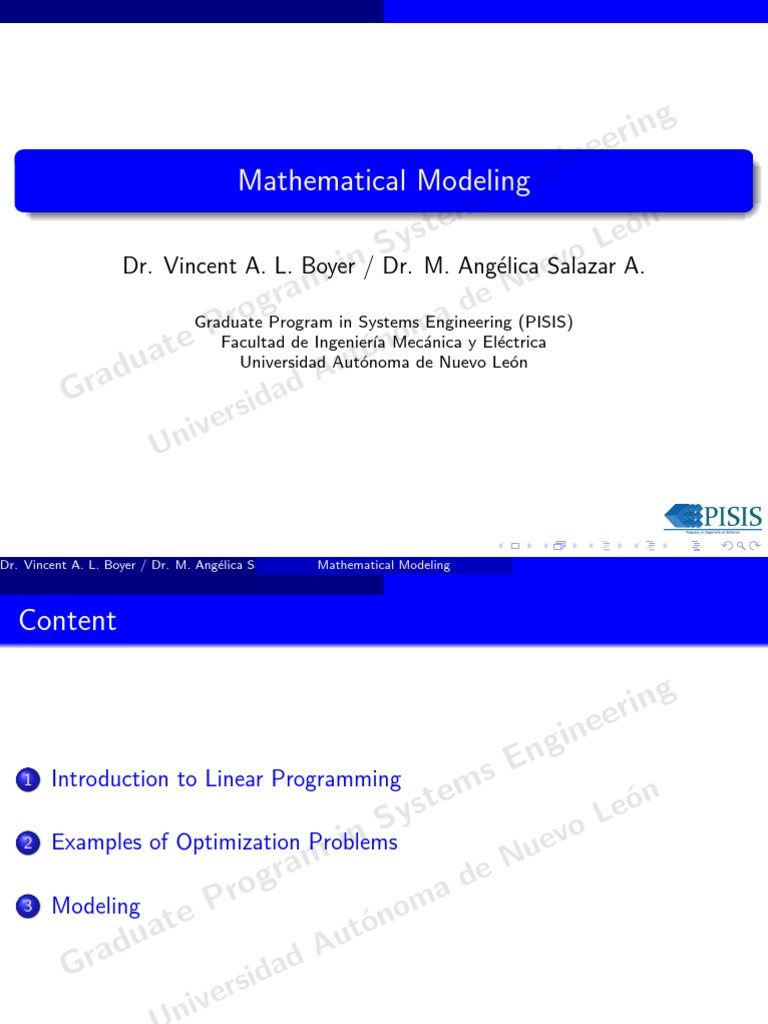Mathematical Modeling Introduction | PDF | Linear Programming | Mathematical Optimization