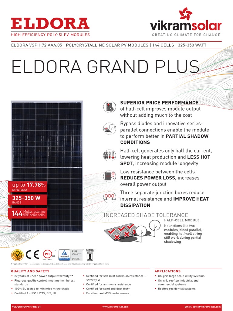 Eldora Grand Plus 1500V Half Cut | PDF | Photovoltaics | Solar Panel