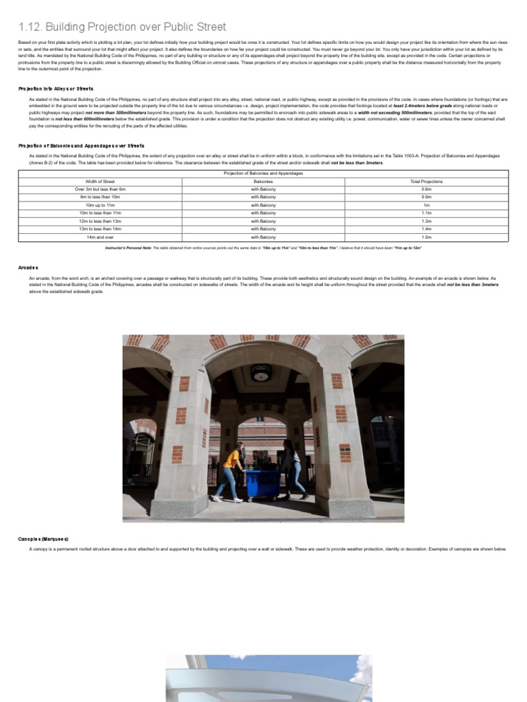 1.12. Building Projection Over Public Street | PDF | Door | Window