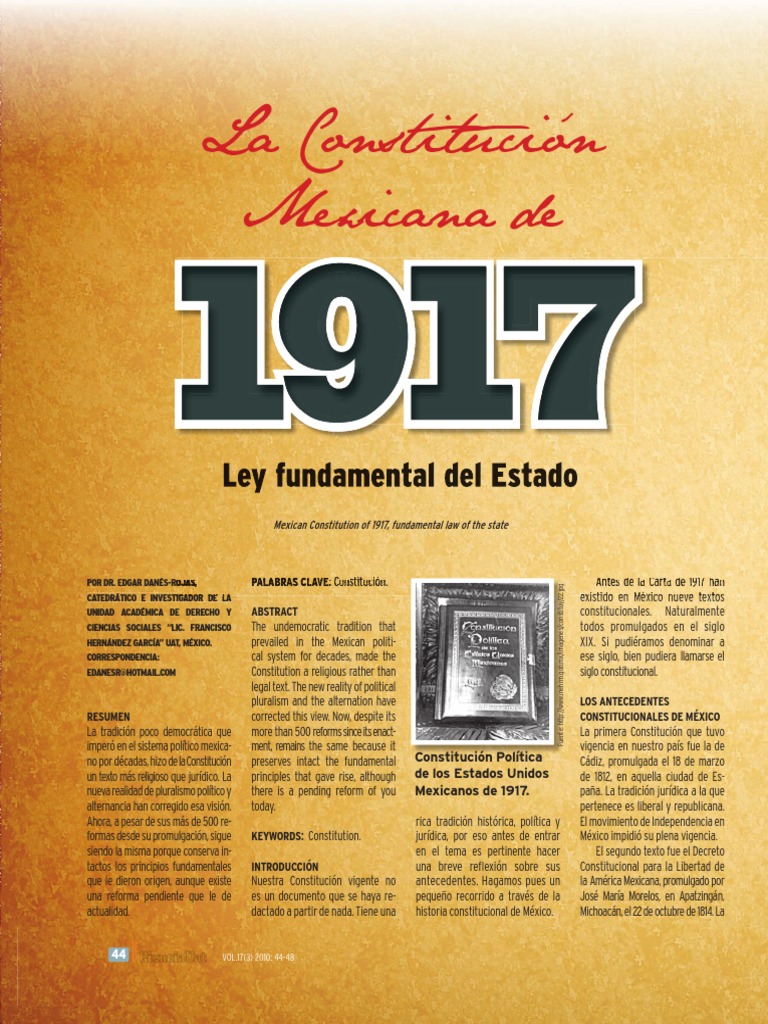 La Constitución Mexicana de 1917 | PDF | Constitución | Gobernancia