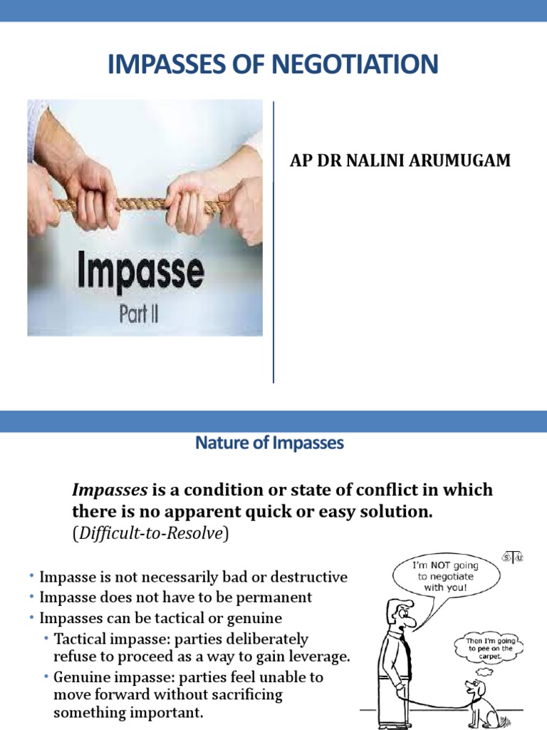 Impasses in Negotiation | PDF | Negotiation | Anger