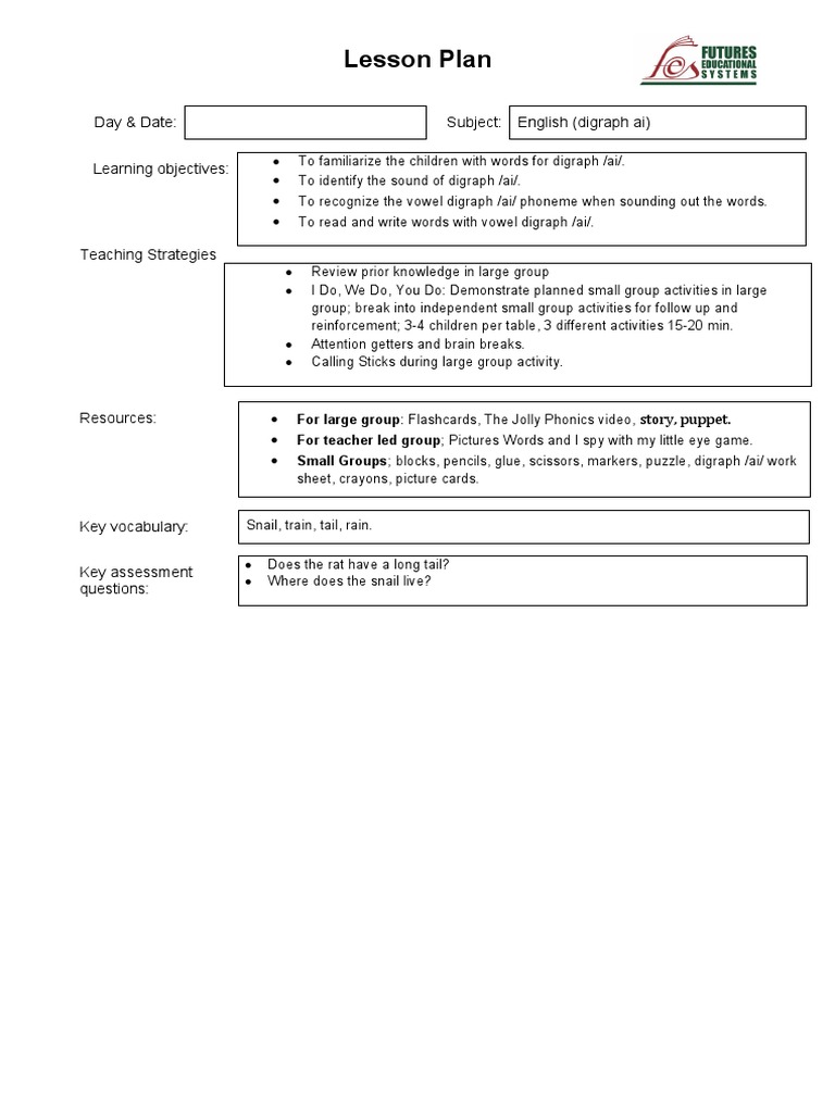 Digraph (Ai) | PDF | Phonics | Pedagogy