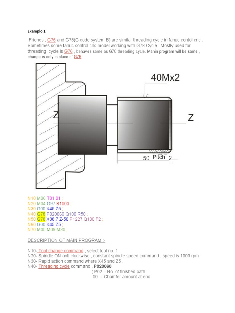 g78 Threading Cycle | PDF