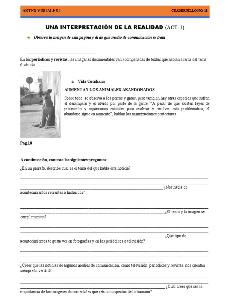 ARTES 1 CUADERNILLO No. 18 | PDF | Imagen | Naturaleza