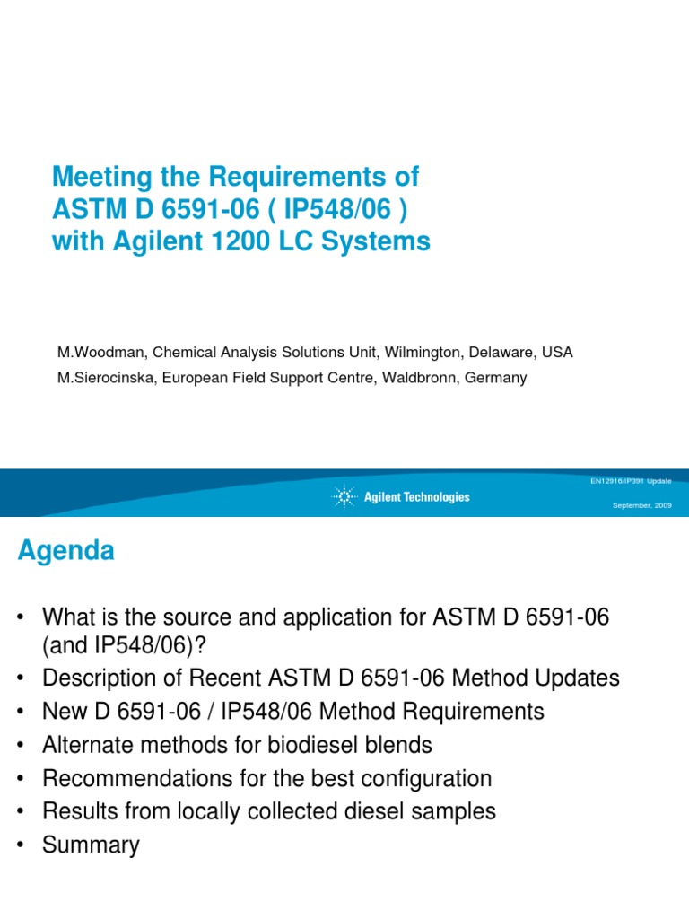 Meeting The Requirements of ASTM-D6591-06 | PDF | Diesel Fuel | High Performance Liquid ...