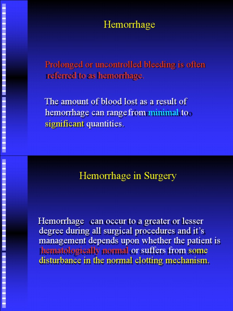 Hemorrhage Management in Oral Surgery | PDF | Bleeding | Coagulation