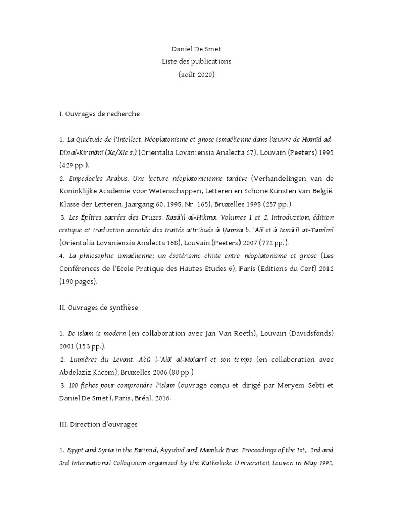 Publications Desmet2020 | PDF | Ismaélisme | Chiisme