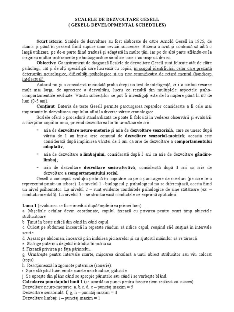 Scalele Gesell | PDF