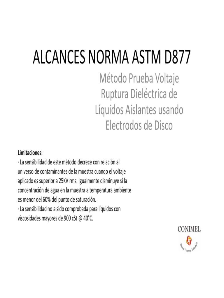 Alcances Norma Astm d877 | PDF