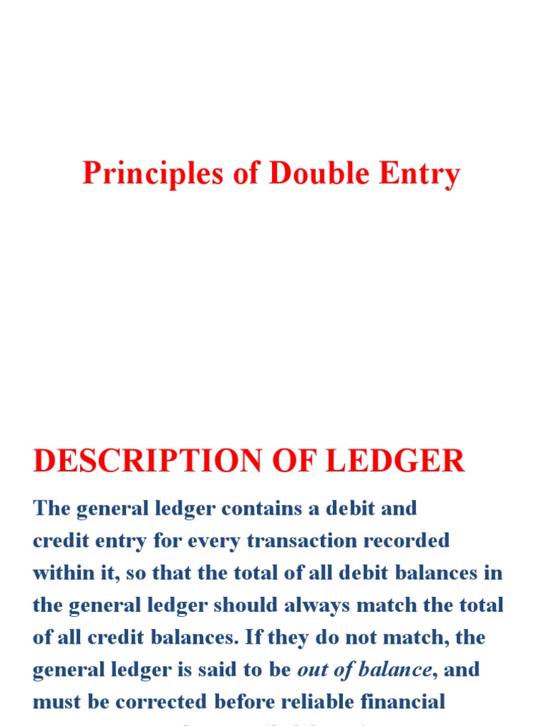 Principles of Double Entry | PDF | Debits And Credits | Business Economics