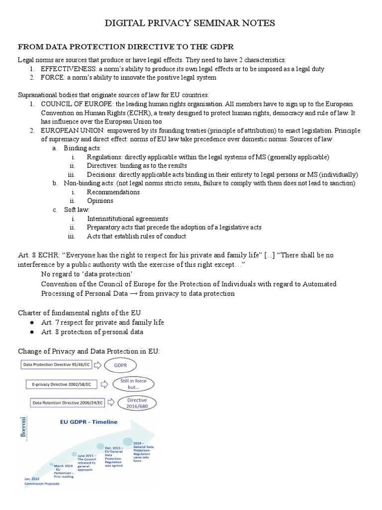 NOTES Digital Privacy Seminar | PDF | Information Privacy | Privacy