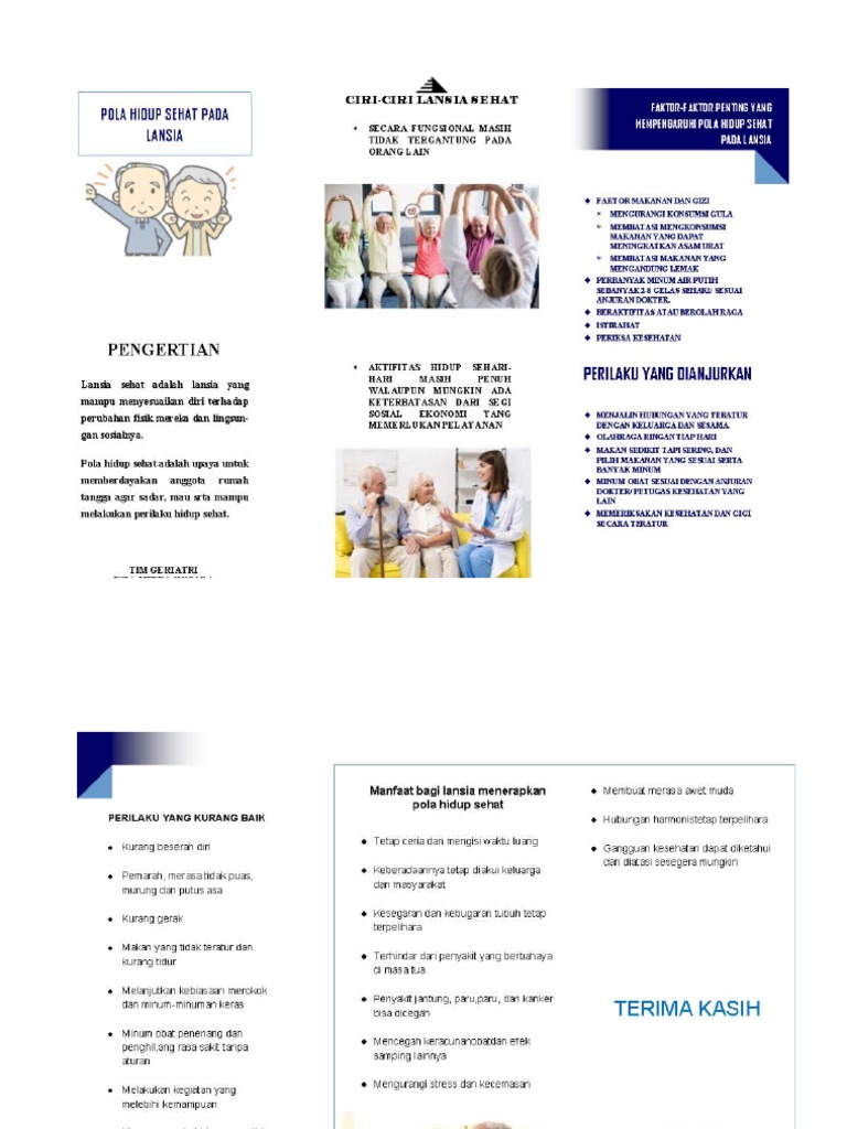 Leaflet Pola Hidup Lansia | PDF
