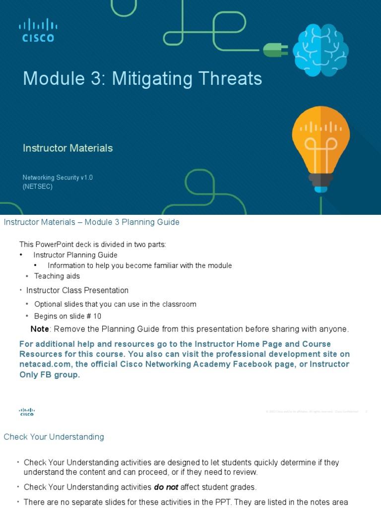 Network Security v1.0 - Module 3 ES | PDF | Information Security ...
