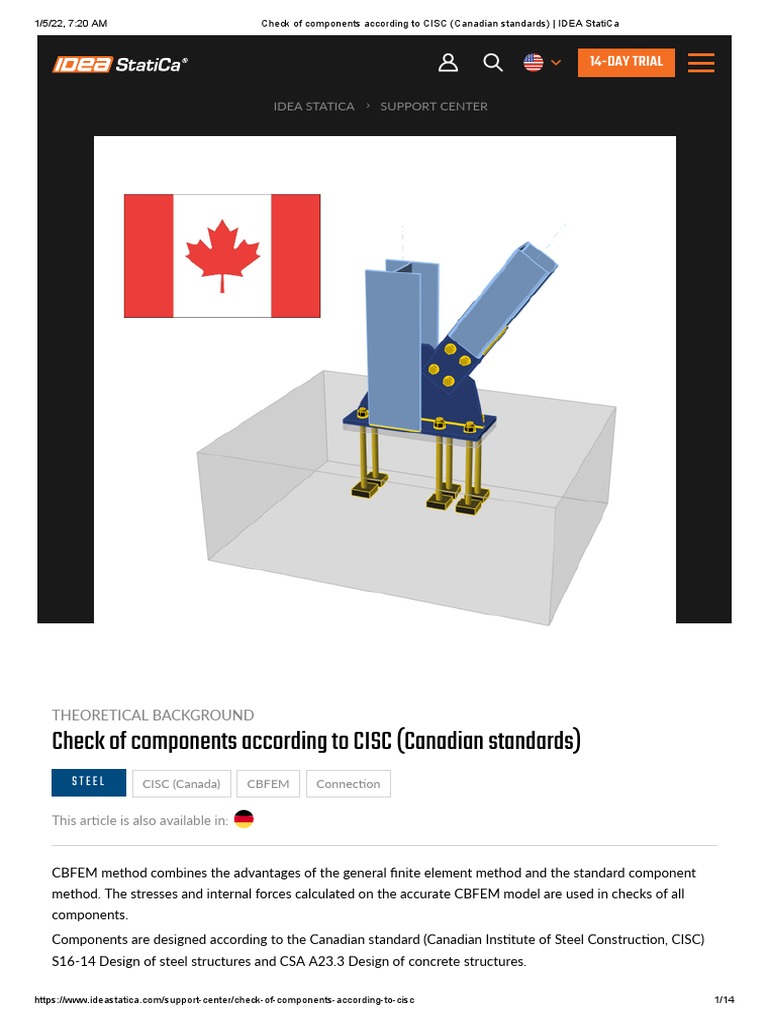 Check of Components According To CISC (Canadian Standards) - IDEA ...