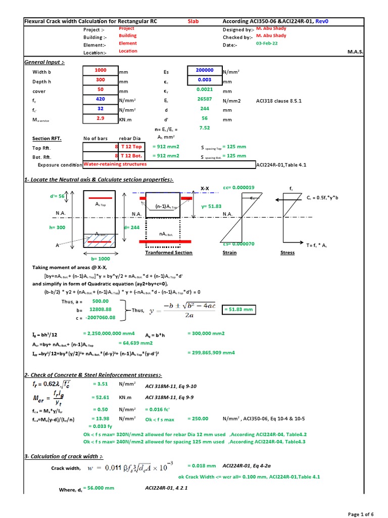 ACI - 350-06 & ACI224R-01 - Rec - Sec - Flexural Crack Width Control ...