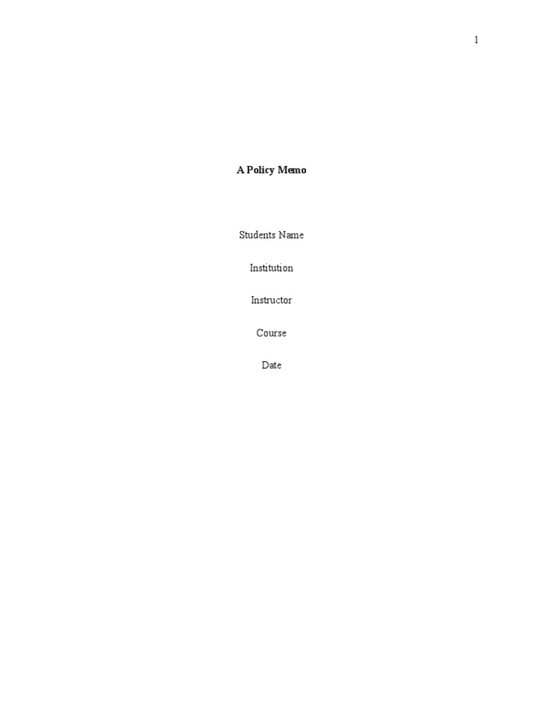 A Policy Memo | PDF | Teachers