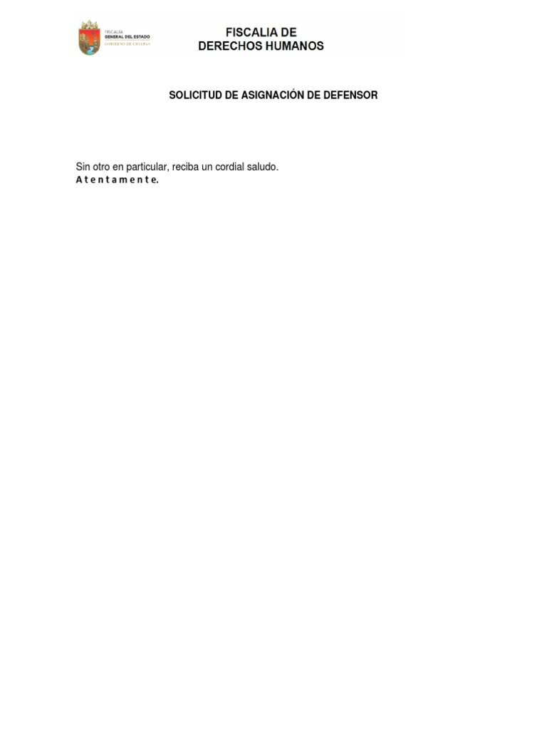 1 Oficio de Solicitud de Asignación de Defensor | PDF