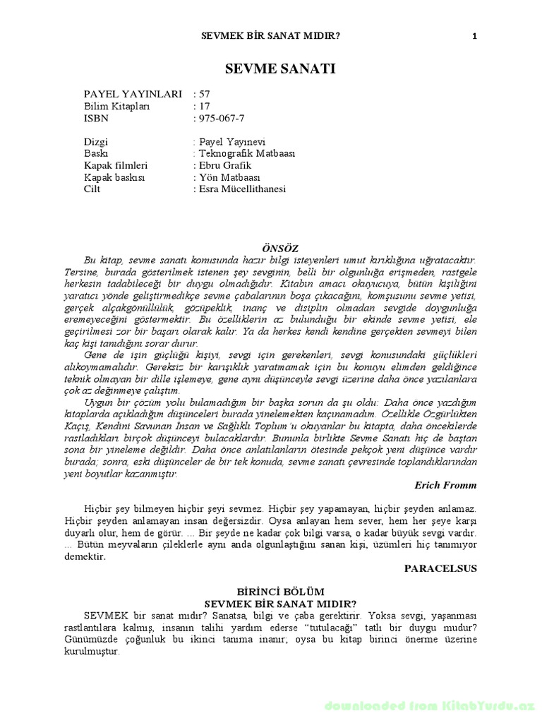 Sevme Sanatı | PDF