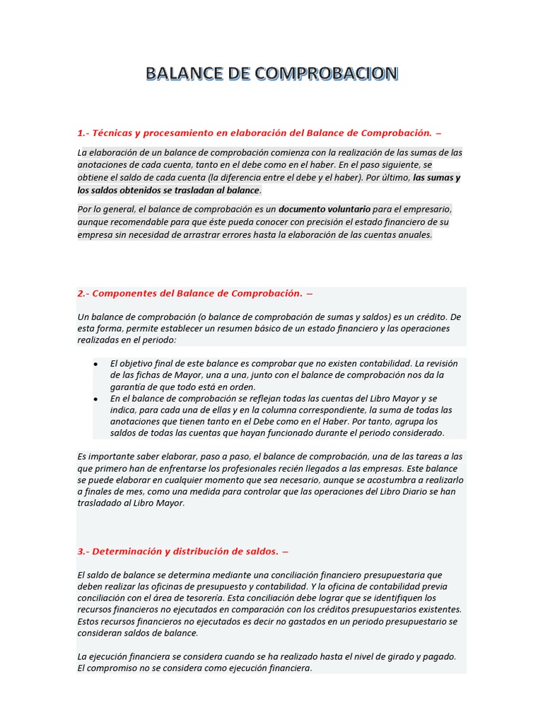 Balance de Comprobacion | PDF | Contabilidad | Estado financiero
