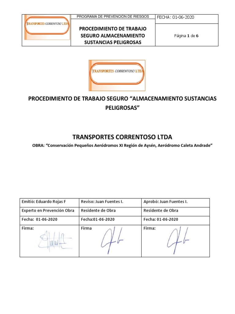 PTS Manejo Sustancias Peligrosas | PDF | Mercancías peligrosas | Reciclaje