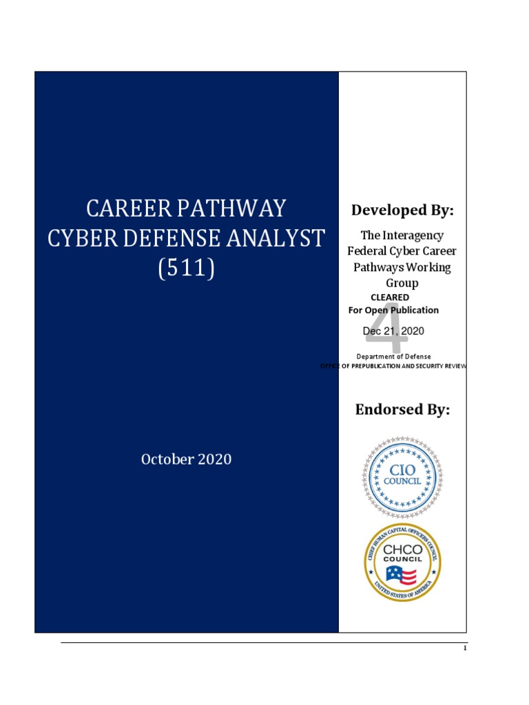 Career Pathway Cyber Defense Analyst (511) : Developed by | PDF ...