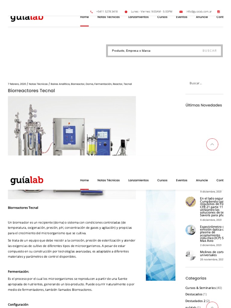 Biorreactores Tecnal - Guíalab | PDF | Biocombustible | Fermentación