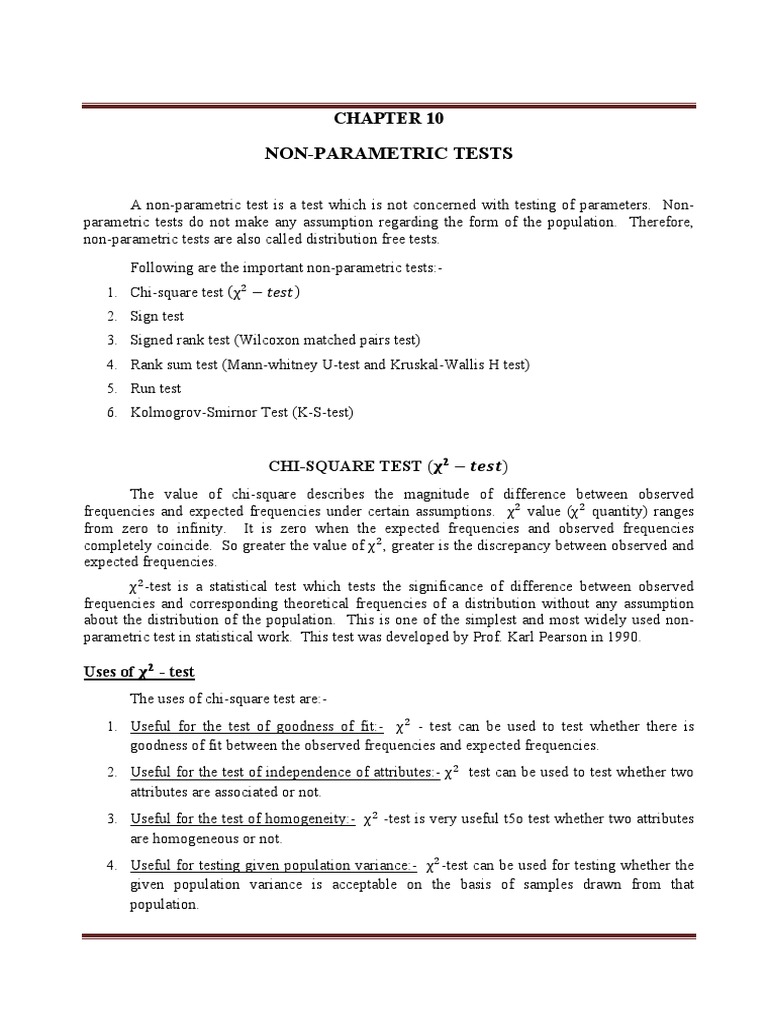 Analysis Of Non Parametric Tests And Their Applications Pdf