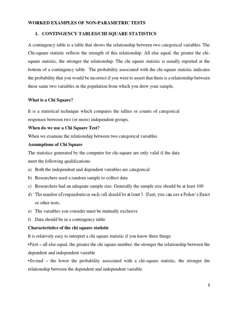 Non-Parametric Test Examples and Analysis | PDF | Student's T Test ...