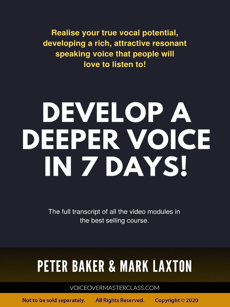 Develop A Deeper Voice in 7 Days - Downloadable Transcript Resource ...