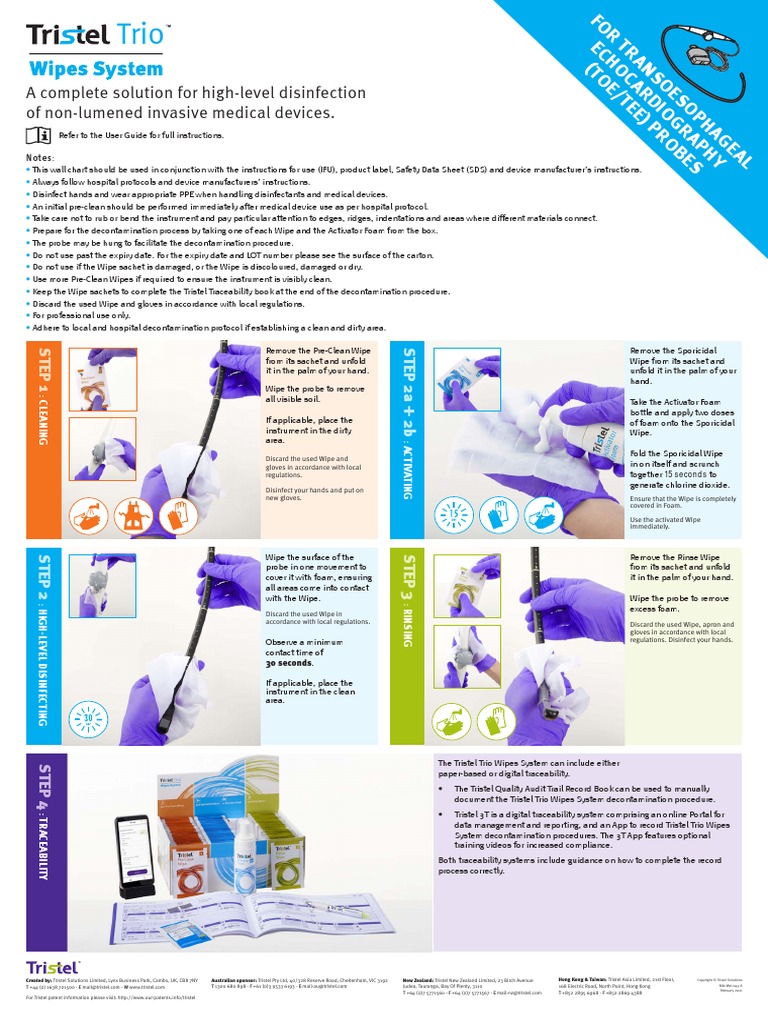 MKT Wal 043 8 Tristel Trio Wipes System TOE Probe Wallchart EN | PDF ...