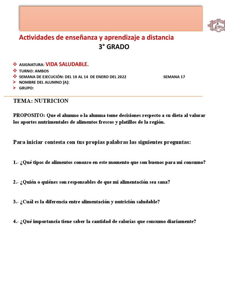 3° Vida Saludable Semana 17 | PDF