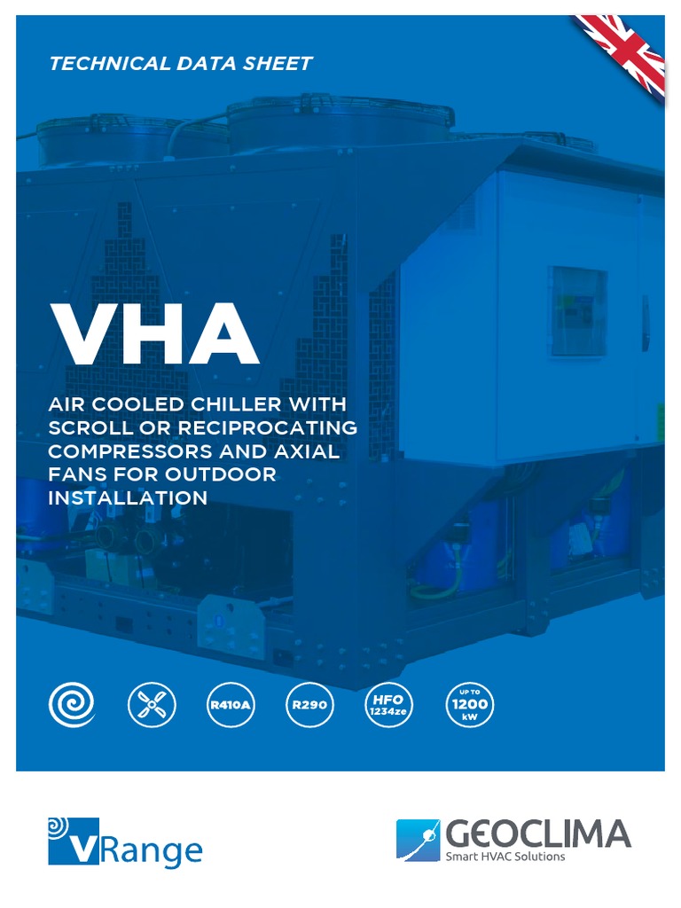 VHA Air Cooled Chiller Data Sheet | PDF | Heat Exchanger ...