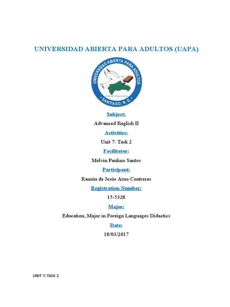 UNIT 7 TASK 2 Advanced English II | PDF | Extraversion And Introversion ...
