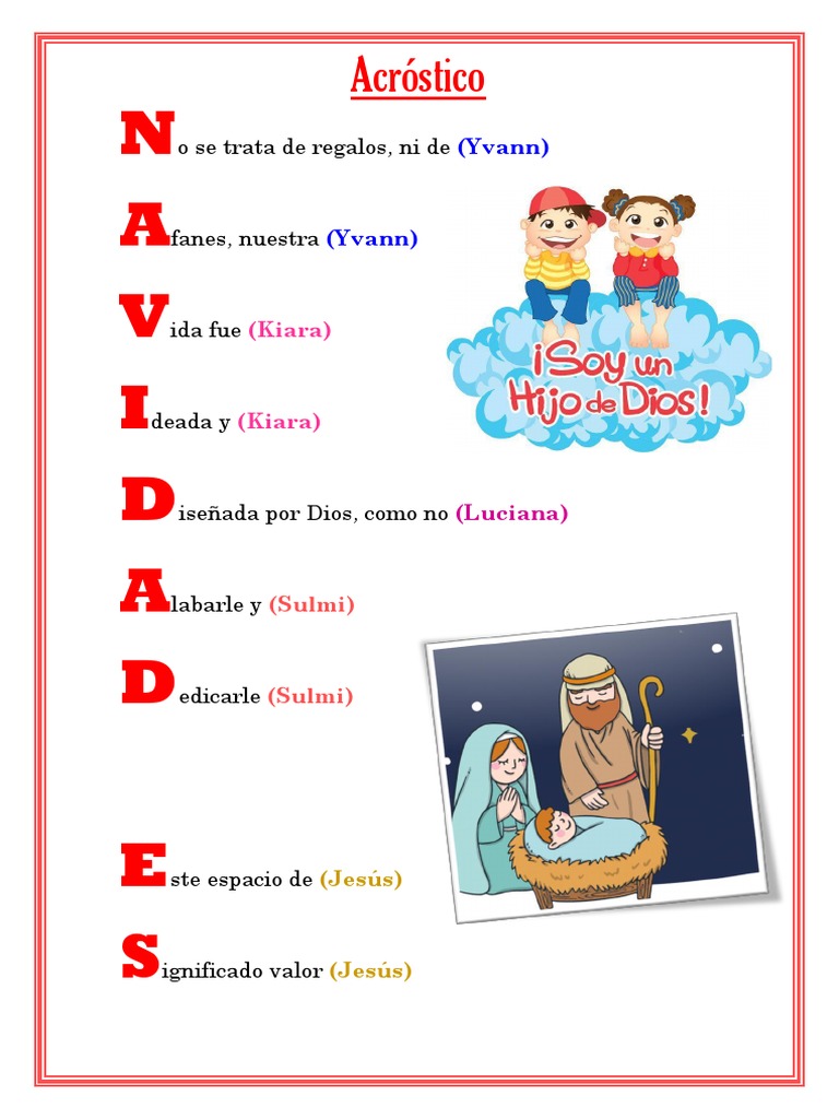 Acróstico de Jesús para Niños | PDF | Arte | Religión y espiritualidad