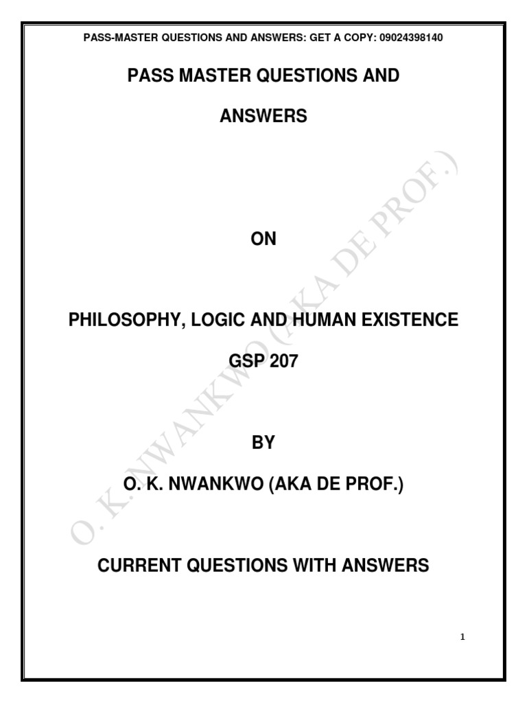 Pass-Master Questions and Answers: Get A Copy: 09024398140 | PDF ...