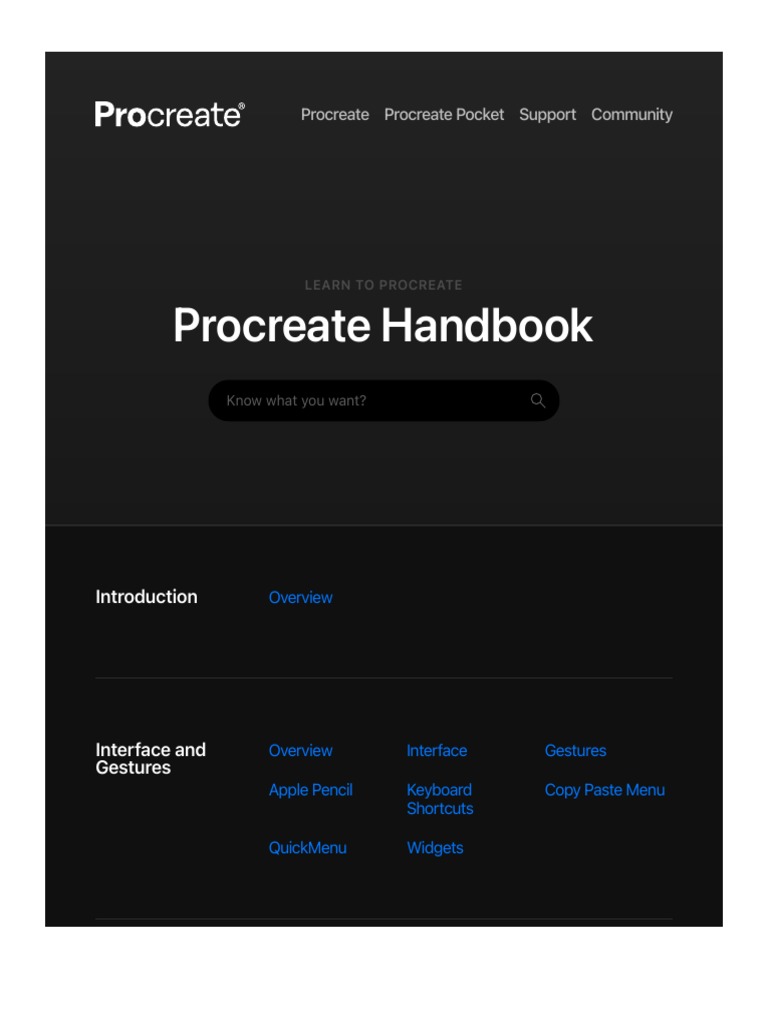 Procreate Handbook: Procreate Procreate Pocket Support Community | PDF ...