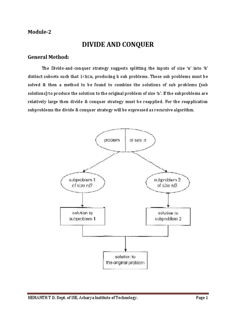 Divide and Conquer: Module-2 | PDF | Computing | Computer Science