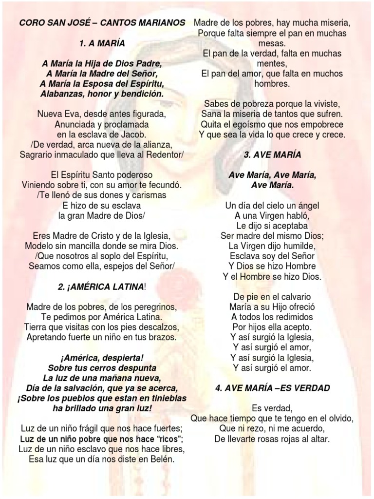 Cantos A La Virgen Maria | PDF | María, madre de Jesús | Oración